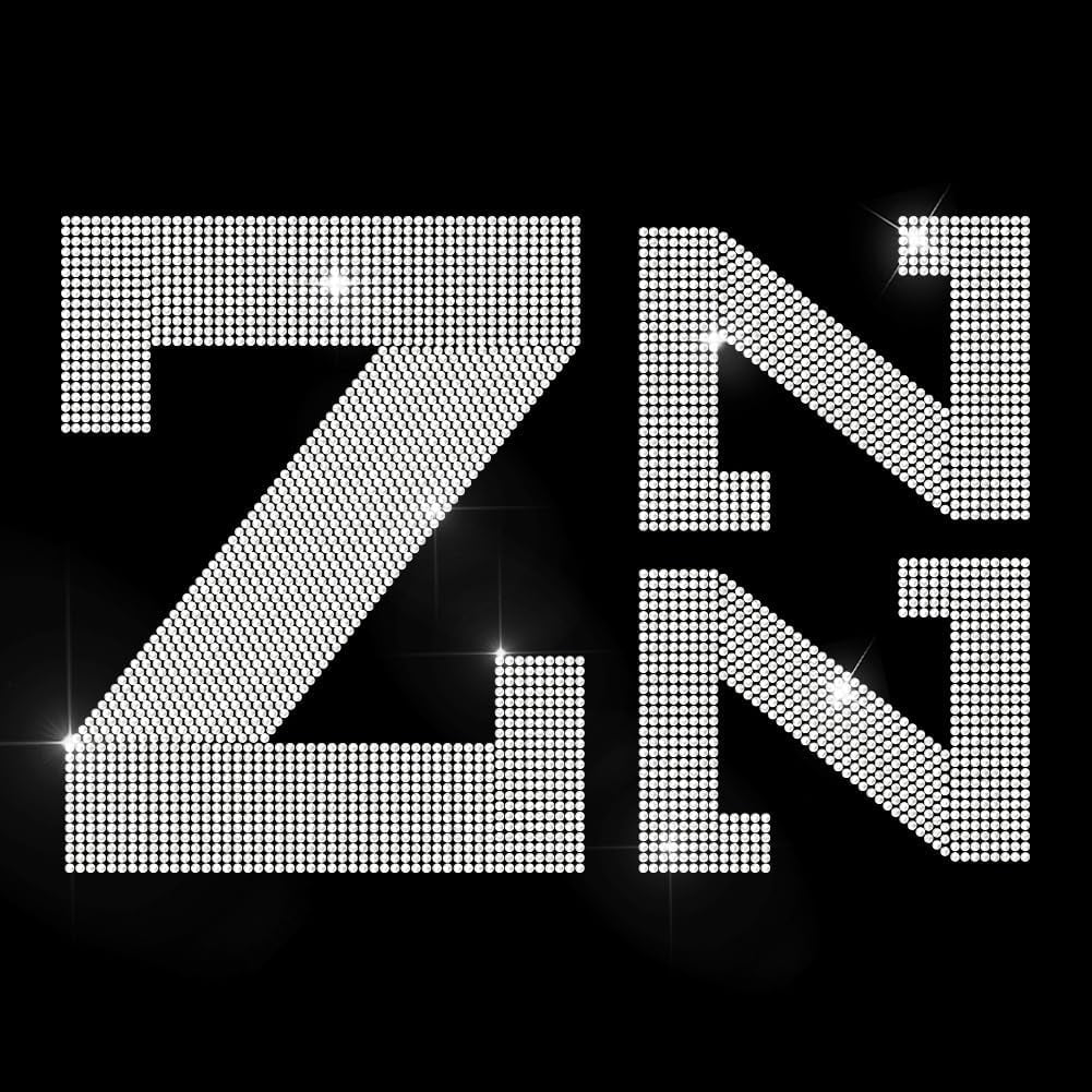 Letter Z Rhinestone Iron on Hotfix Z-Shaped Heat Transfer Decal Name ...