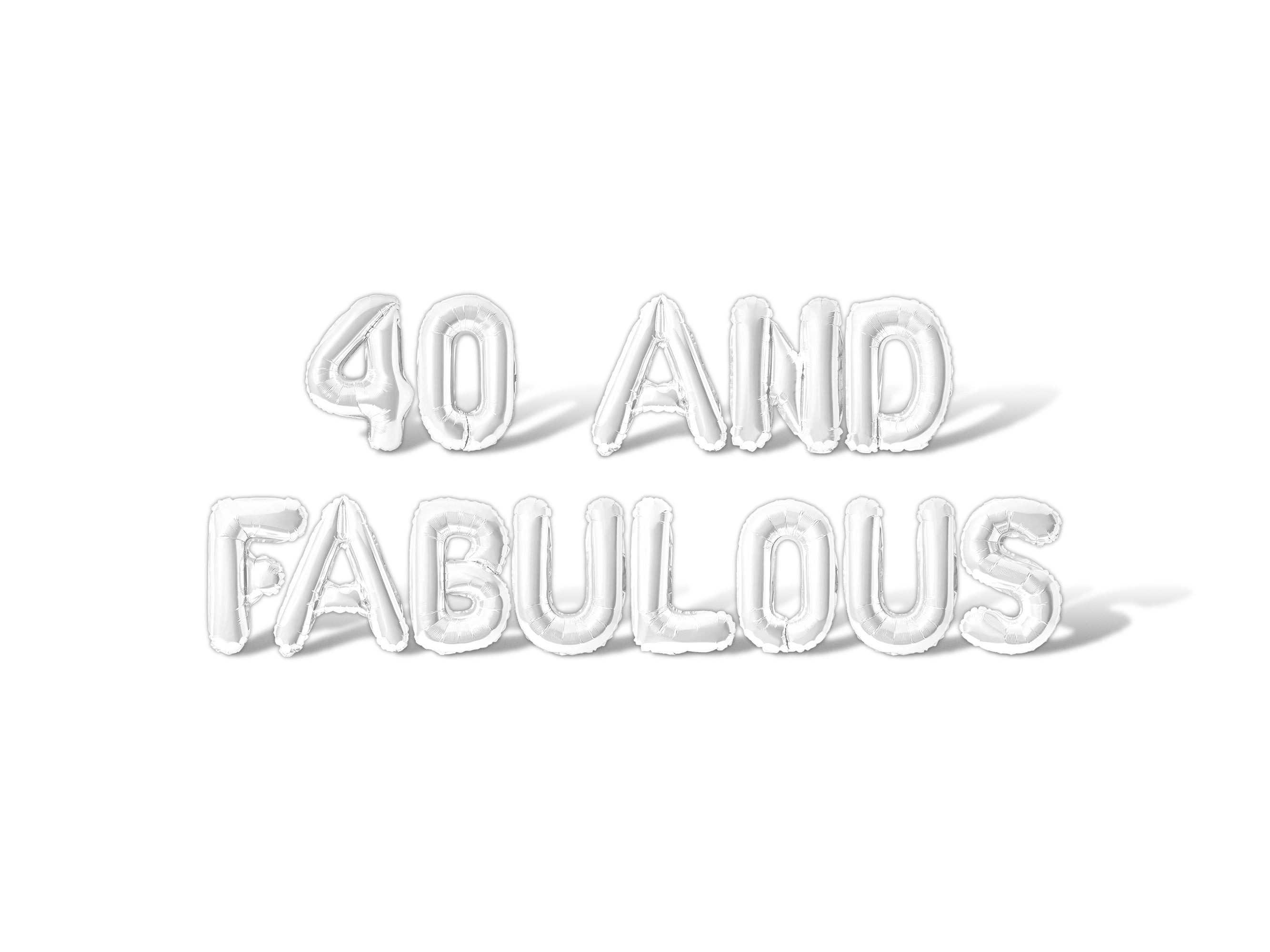 Letter and Number Balloons - 40 AND FABULOUS 16" Inch Alphabet Letters ...