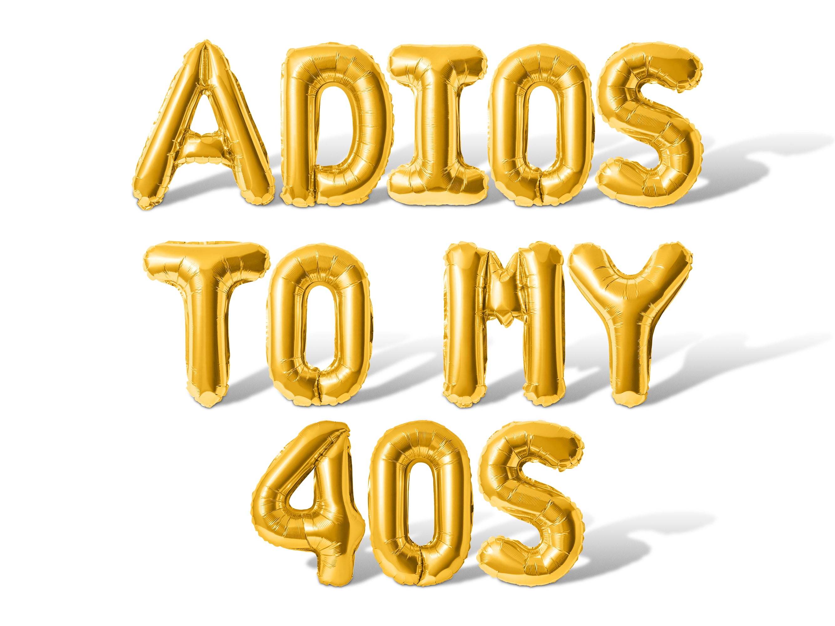Letter and Number Balloons - ADIOS TO MY 40S 16" Inch Alphabet Letters ...