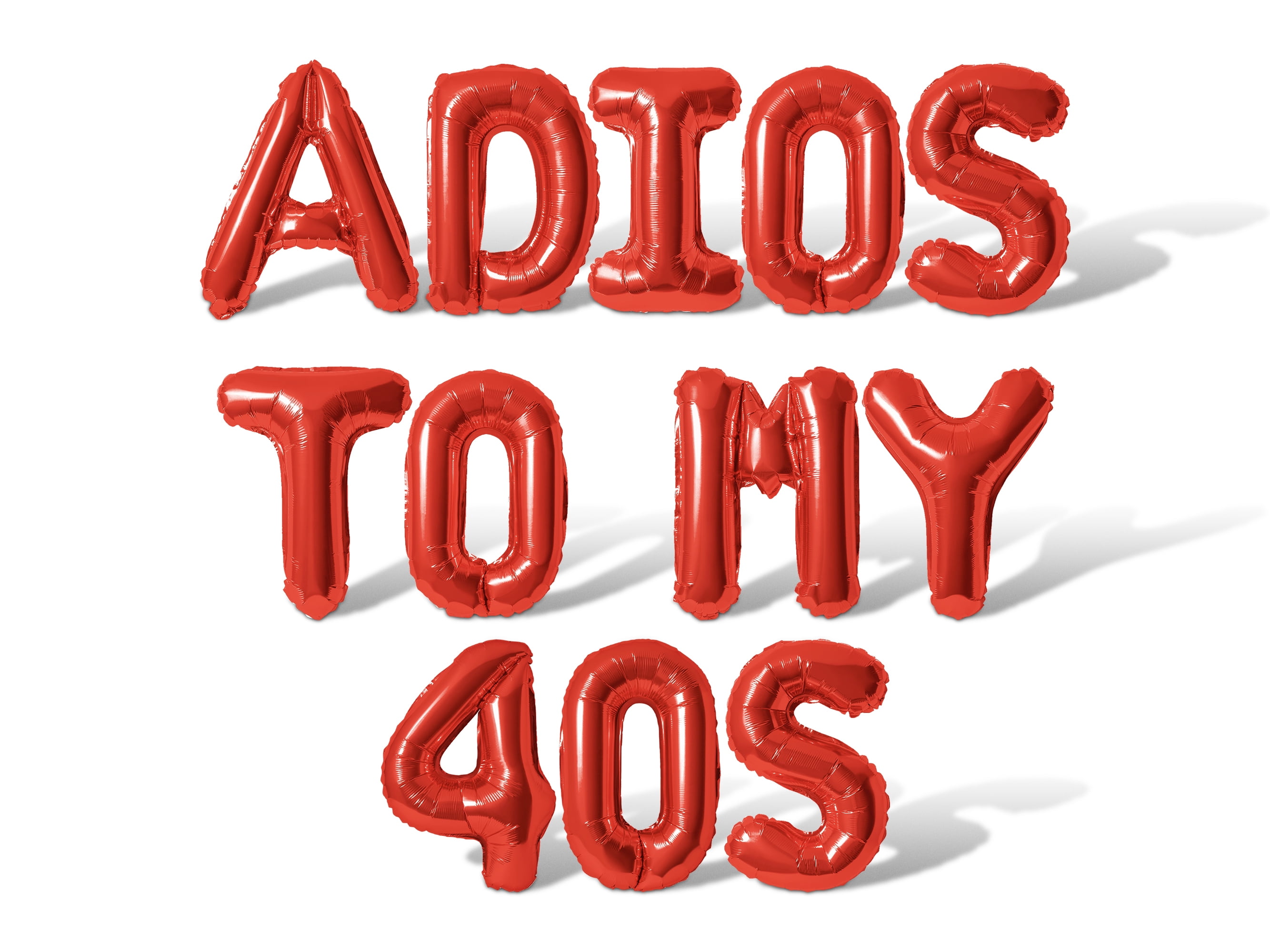 Letter and Number Balloons - ADIOS TO MY 40S 16" Inch Alphabet Letters ...