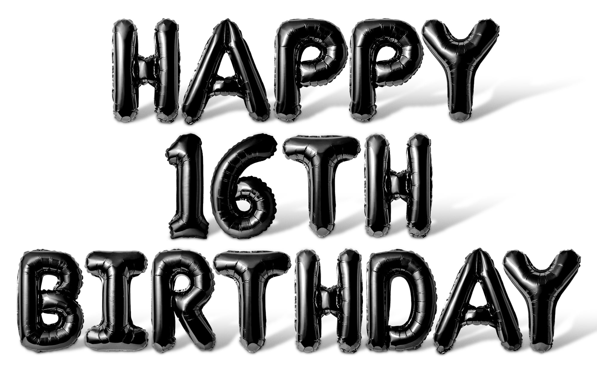 Letter and Number Balloons - HAPPY 16TH BIRTHDAY 16" Inch Alphabet ...
