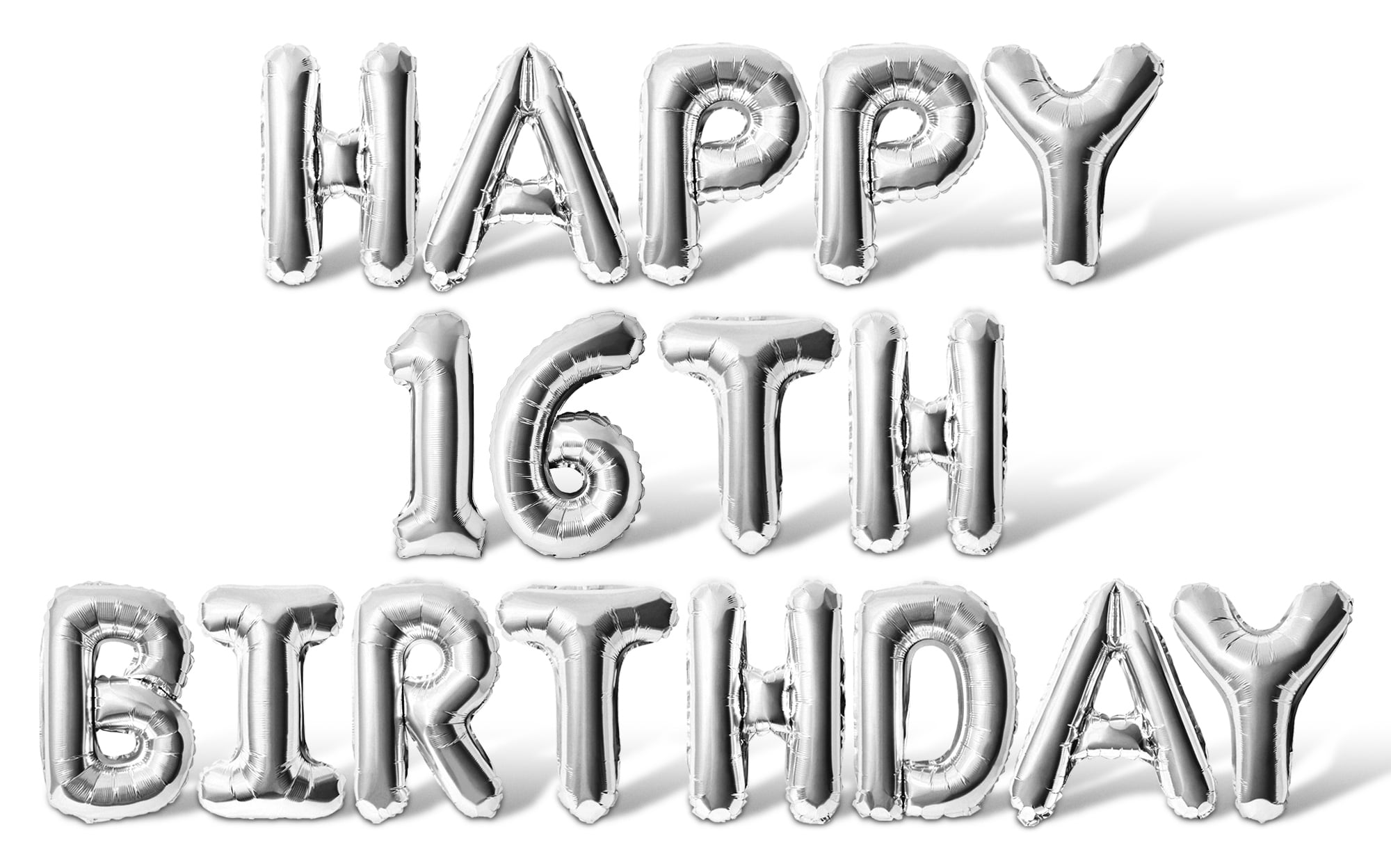 Letter and Number Balloons - HAPPY 16TH BIRTHDAY 16" Inch Alphabet ...