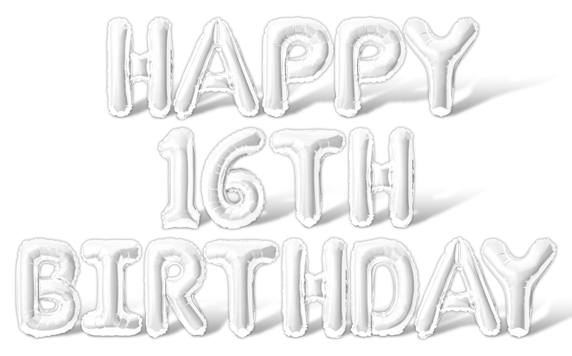 Letter and Number Balloons - HAPPY 16TH BIRTHDAY 16" Inch Alphabet ...