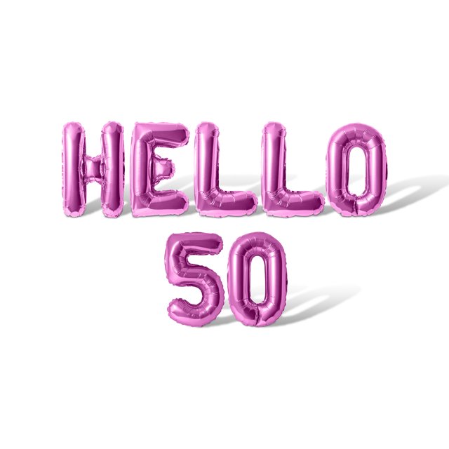 Letter and Number Balloons - HELLO 50 16" Inch Alphabet Letters Foil ...