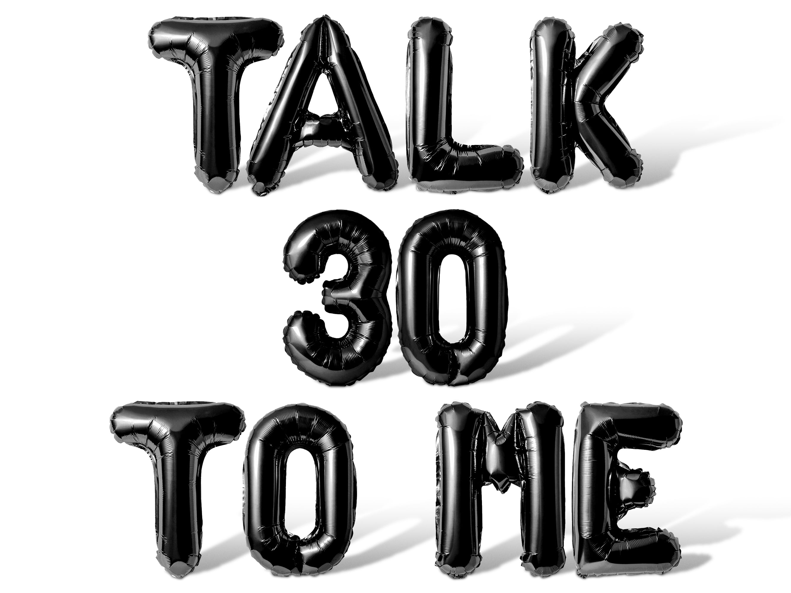 Letter and Number Balloons - TALK 30 TO ME 16" Inch Alphabet Letters ...