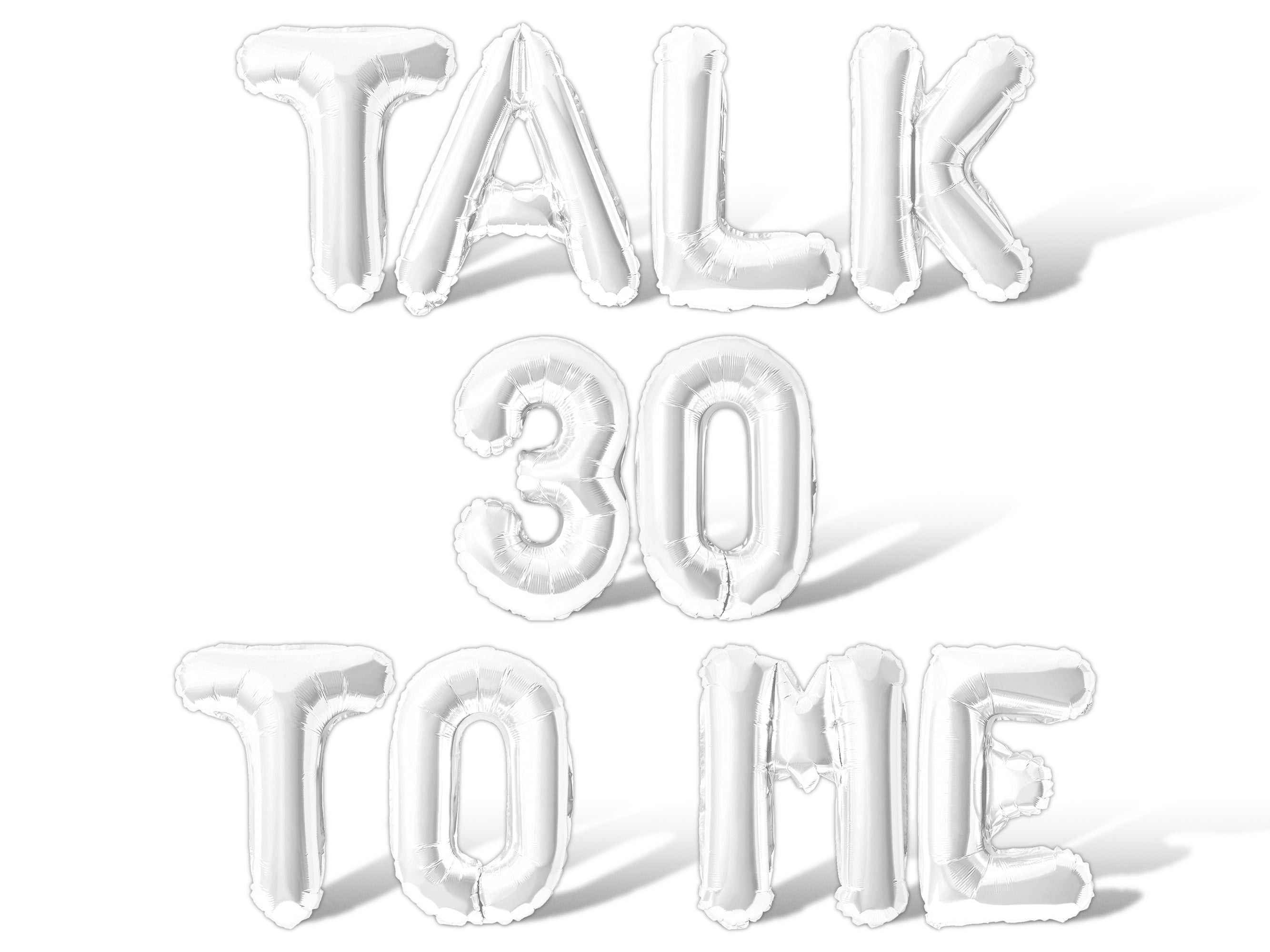 Letter and Number Balloons - TALK 30 TO ME 16" Inch Alphabet Letters ...