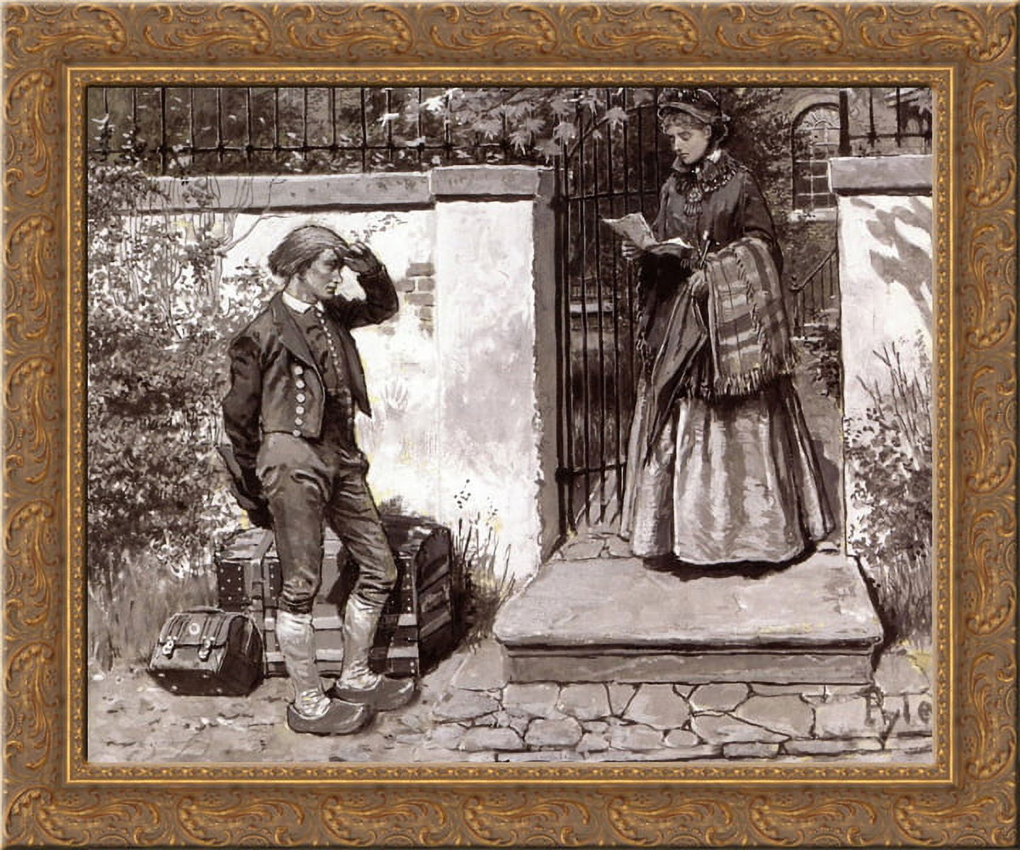 Letter of Introduction 20x20 Gold Ornate Wood Framed Canvas Art by Pyle ...