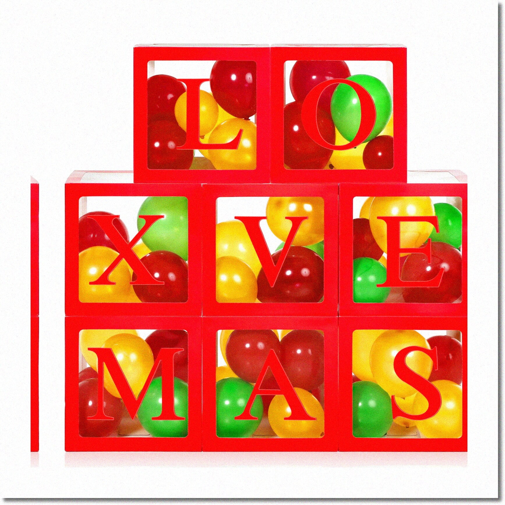 LetterLuxe Balloon Box Set: 8 Decorative Pieces with 78 Alphabet Blocks ...