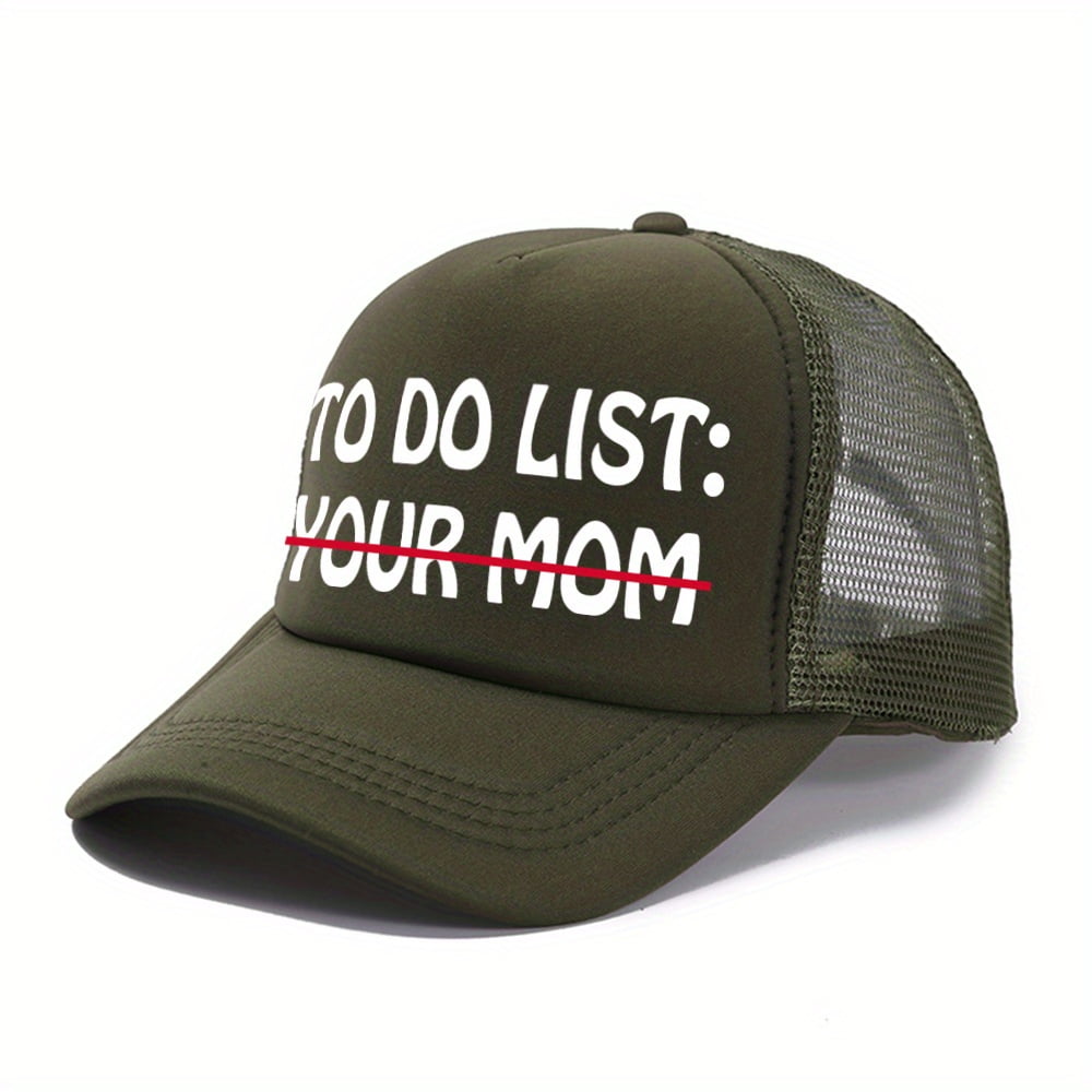 [LetterPrint Cap] Mesh Baseball Cap TO DO LIST:YOUR MOM LetterPrint ...
