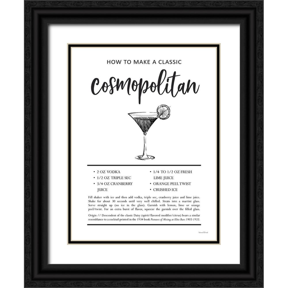 Lettered And Lined 19x24 Black Ornate Wood Framed with Double Matting ...