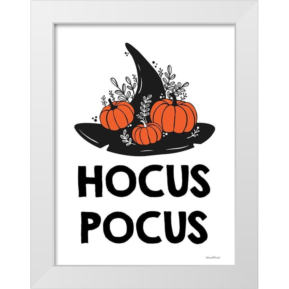 Lettered and Lined 19x24 White Modern Wood Framed Museum Art Print Titled - Hocus Pocus ...