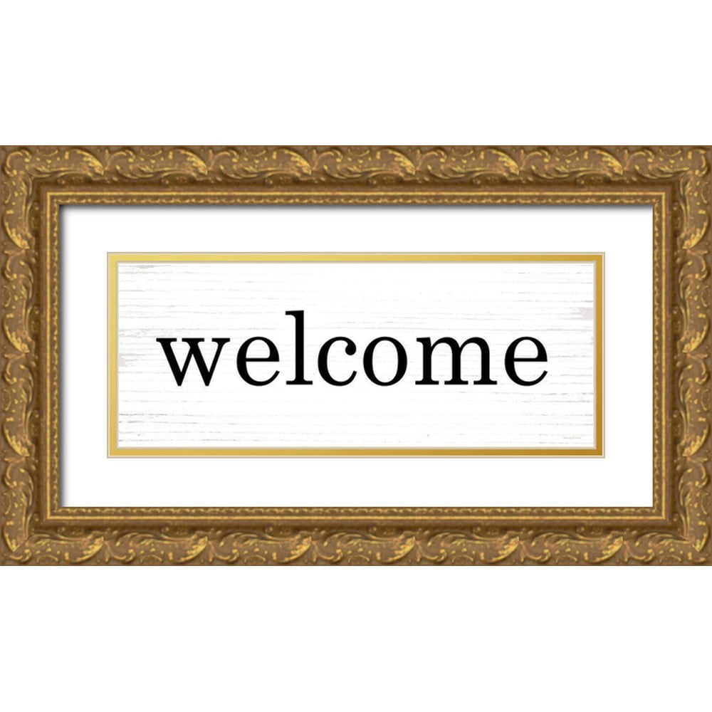 Lettered and Lined 32x15 Gold Ornate Wood Framed with Double Matting ...