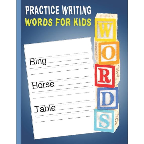 Lettering Practice Paper Practice Writing Words for Kids: Words Writing ...