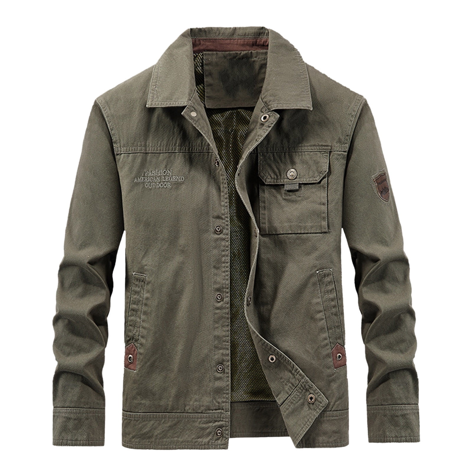 Letterman Jacket For Men Cargo Outdoor Pocket Plus Size Lapel Oversized ...