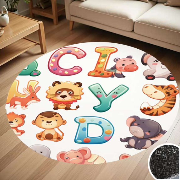 Letters And Animals Round Carpet Living Room Bedroom Home Decoration ...