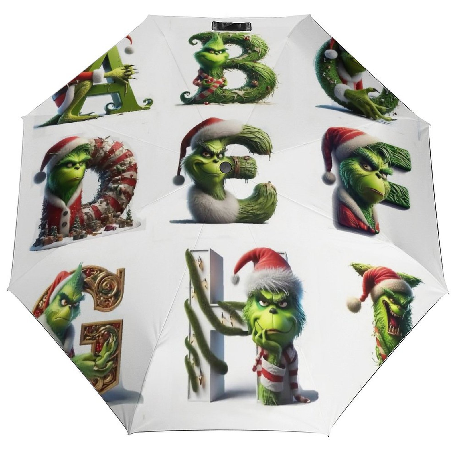 Letters Grinch Travel Umbrella With Case-Small Compact UV Umbrella ...