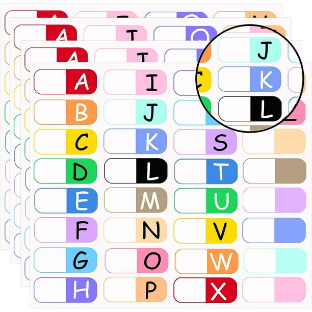 Letters Index Labels Alphabet Tab Dividers Stickers Classify Files ...