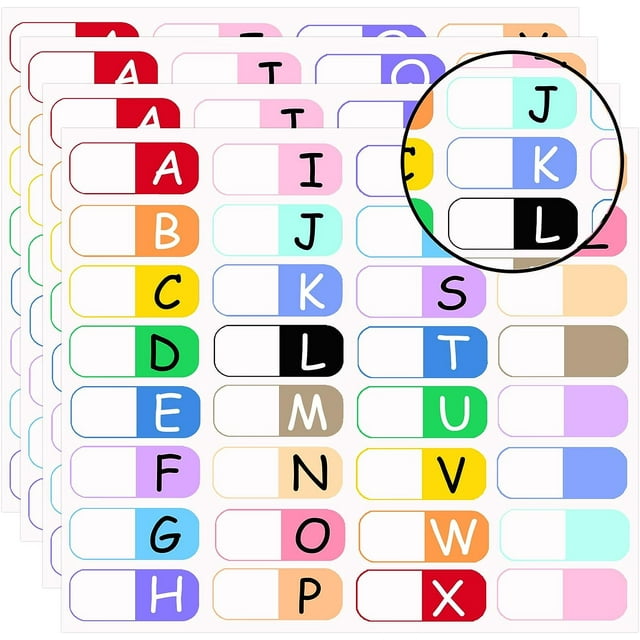 Letters Index Labels Alphabet Tab Dividers Stickers Classify Files ...