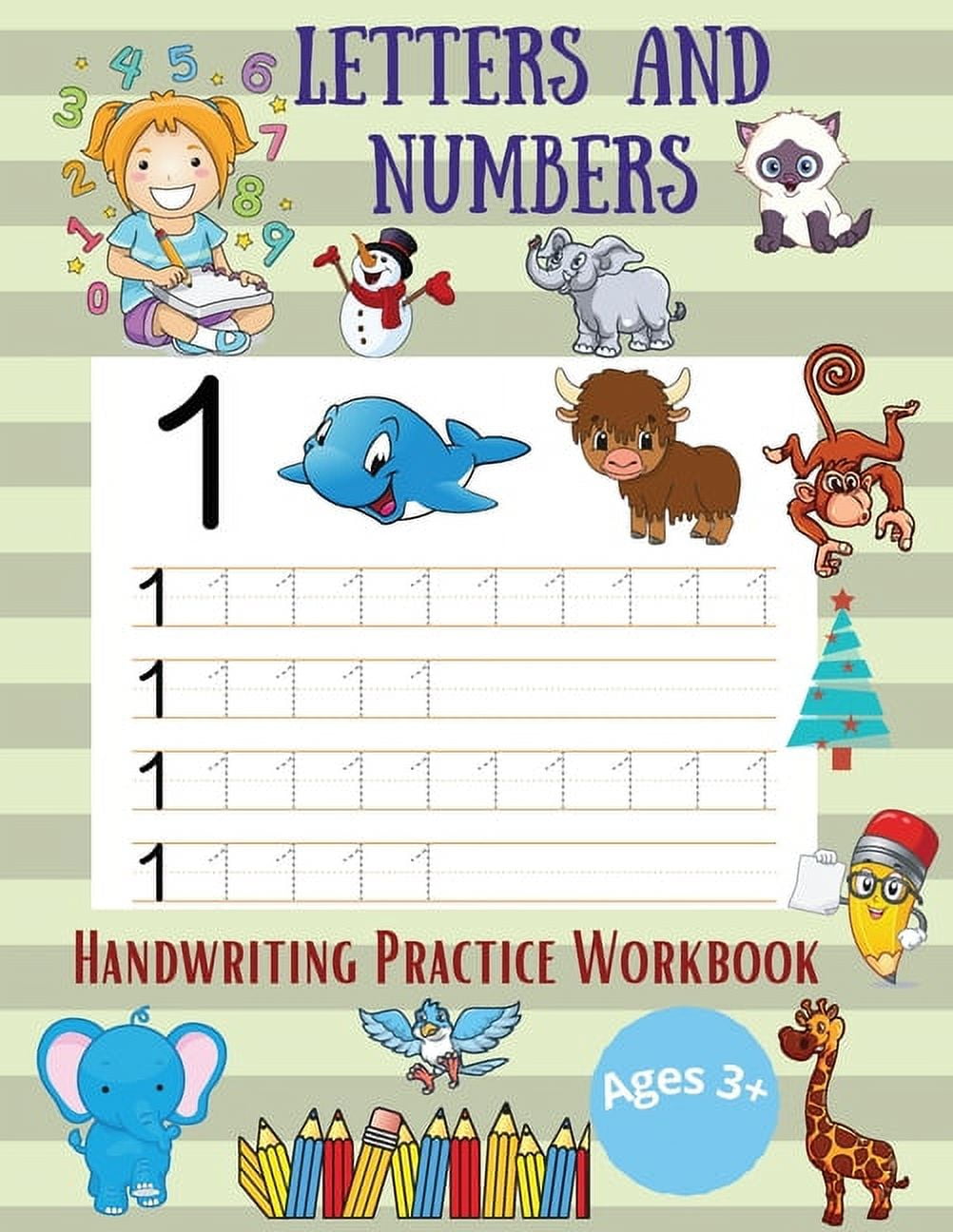 Letters and Numbers Handwriting Practice Workbooks: Colored Pages of ...