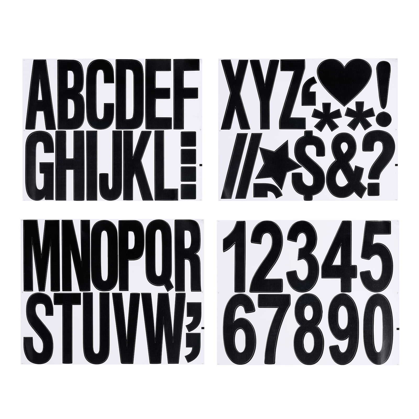 Letters Numbers Kit 4 Inch, 8 Sheet Self-Adhesive Alphabet Stickers ...