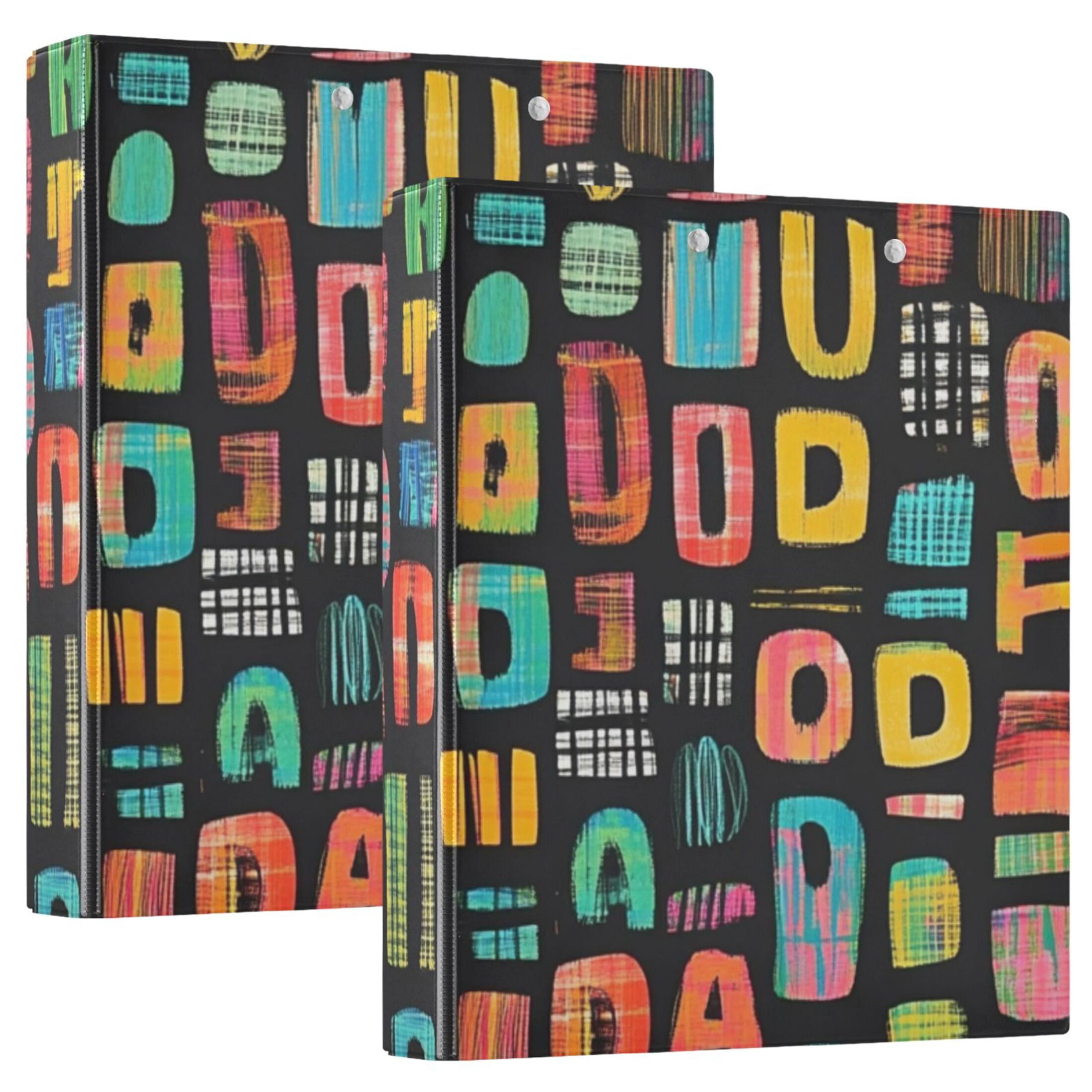 Letters Words 3 Ring Binders 1.5 inch Hardcover File Folders with ...