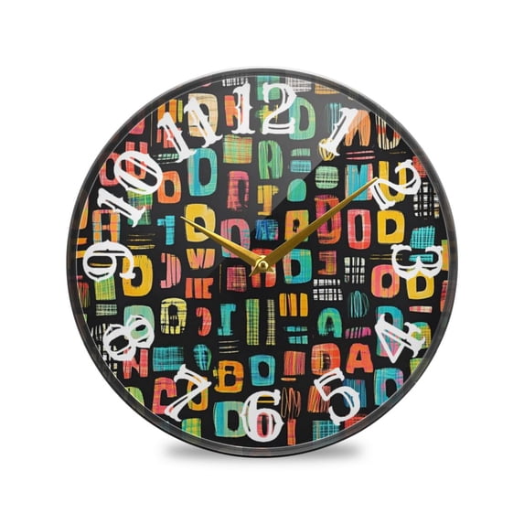Letters Words Wall Clock 10 Inch Silent Non Ticking Battery Operated ...