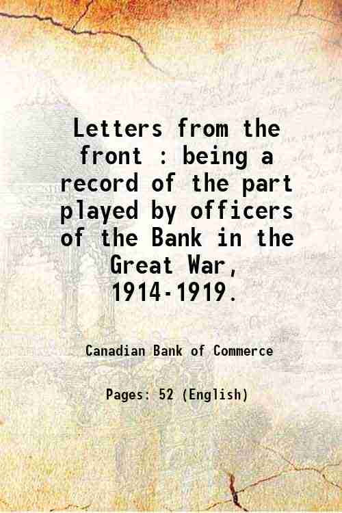Letters from the front : being a record of the part played by officers ...