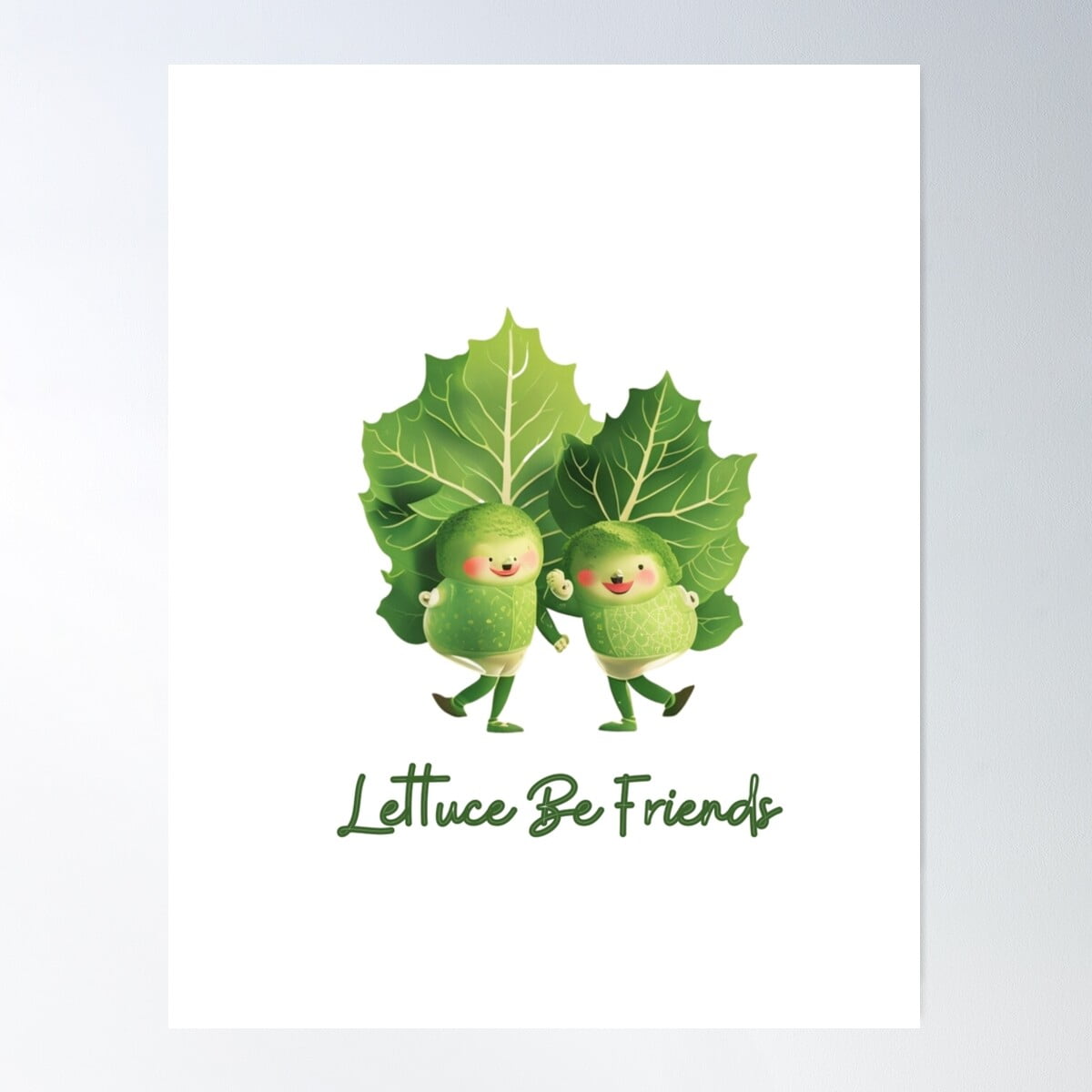 Lettuce Be Friends Poster Wall Art, Modern Wall Decor For Living Room ...