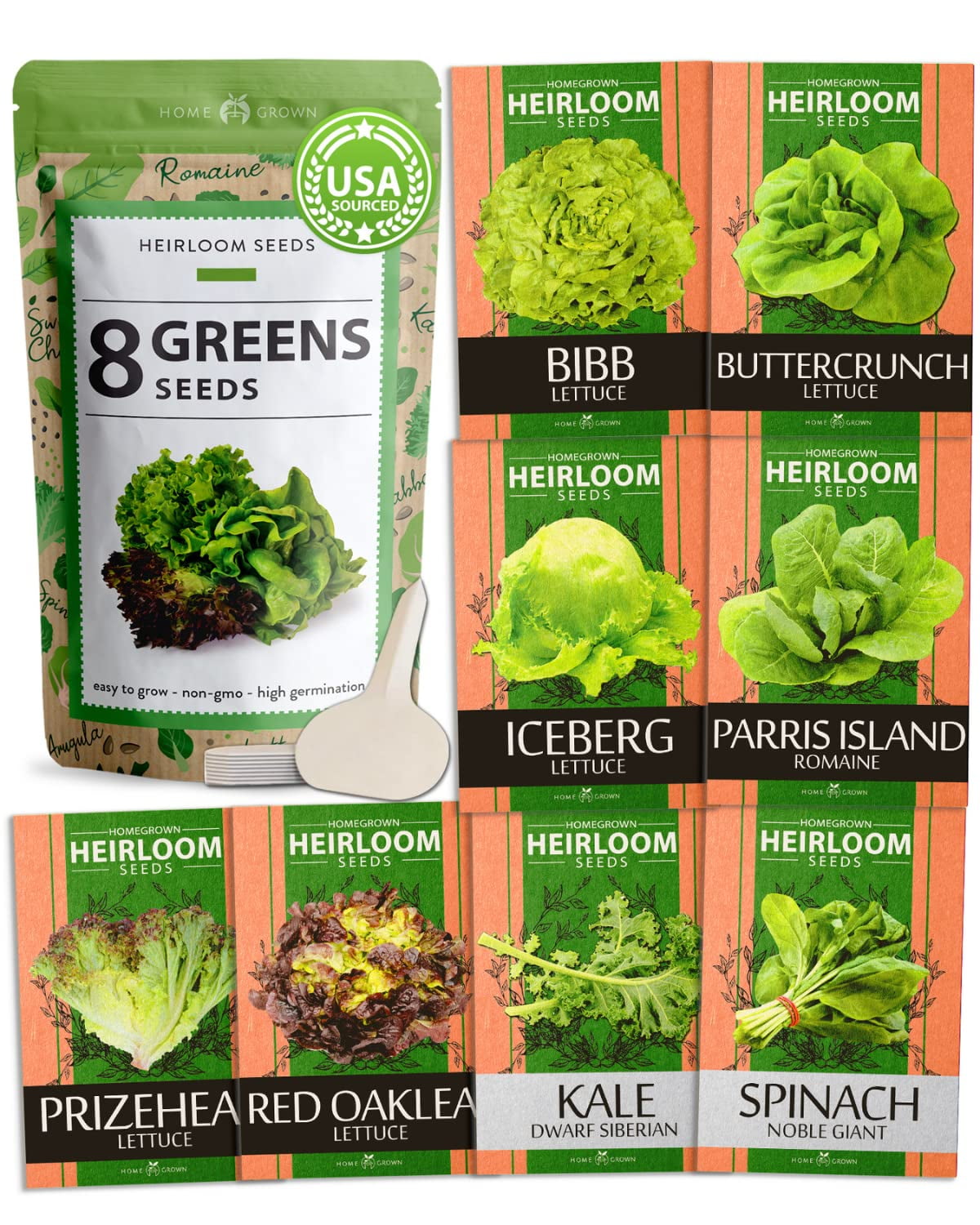 Lettuce & CM31 Salad Greens Seed Vault - 4,000+ Non-GMO Seeds for ...