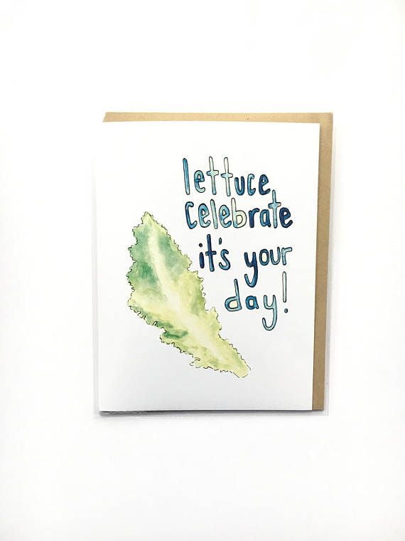 Lettuce Celebrate Birthday Card - Whimsical Leaf Design for Special ...