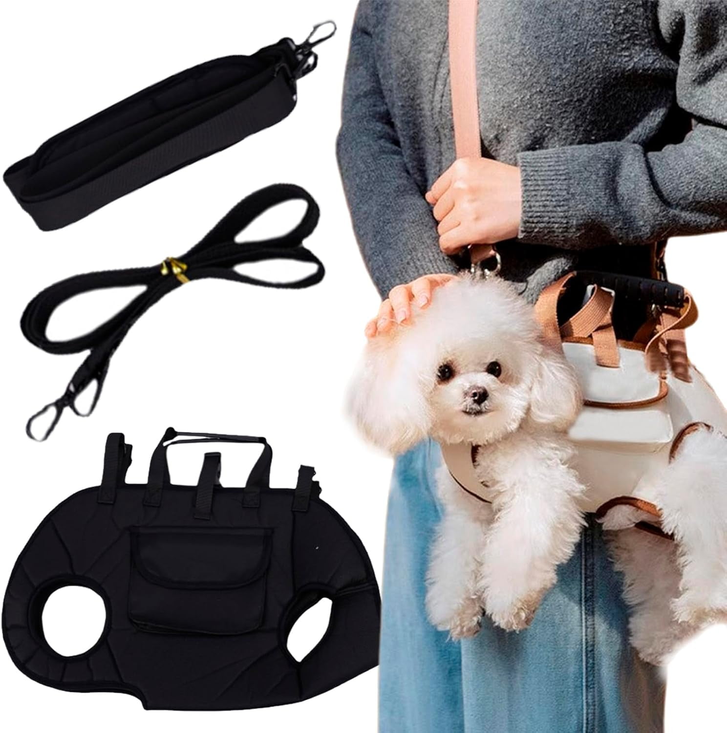 Lettuce Pets Multifunctional Crossbody Polyester Mesh Dogs & Cats Sling ...