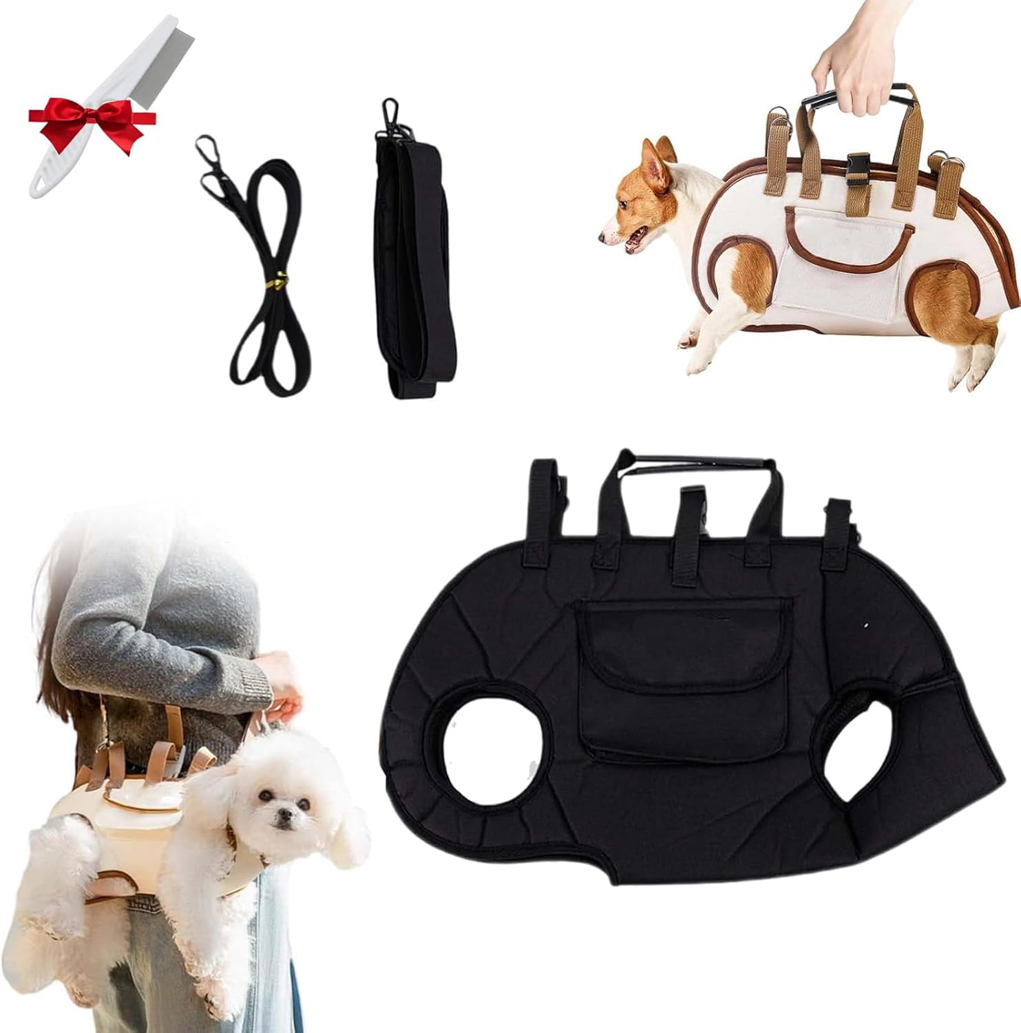 Lettuce Pets Dog Harness Leash Carrier Portable Breathable Pet Carrier ...