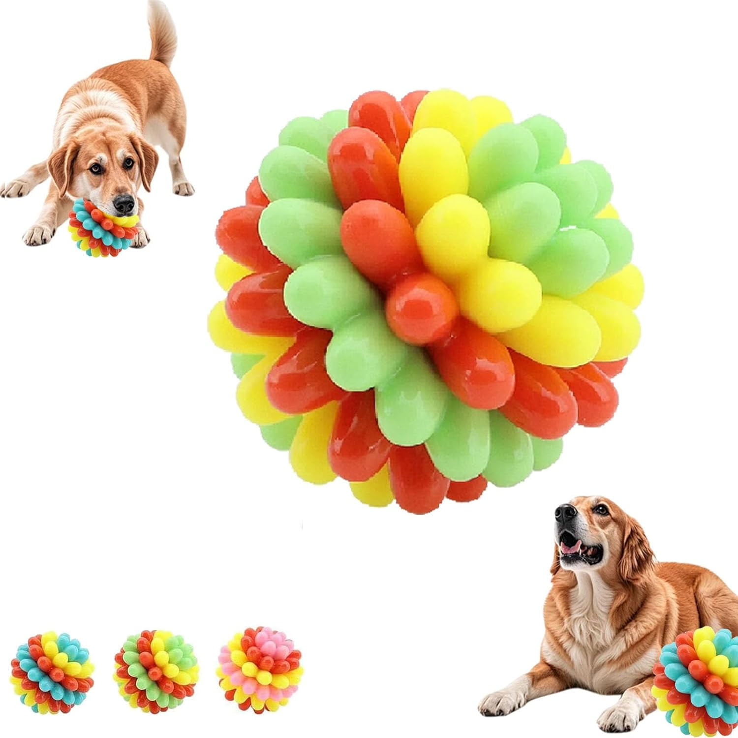 Lettuce Pets Dog Toys, 2026 new Heavy-Duty Spiky Chew Ball - Dental ...