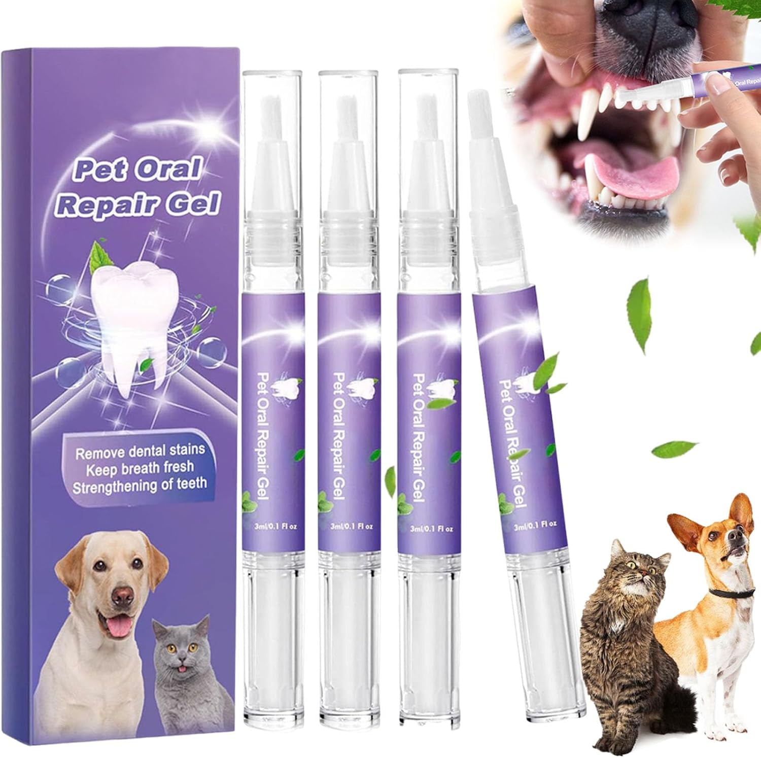 Lettuce Pets Toothbrush, Pet Oral Repair Gel for Dogs, Pet Oral Repair ...