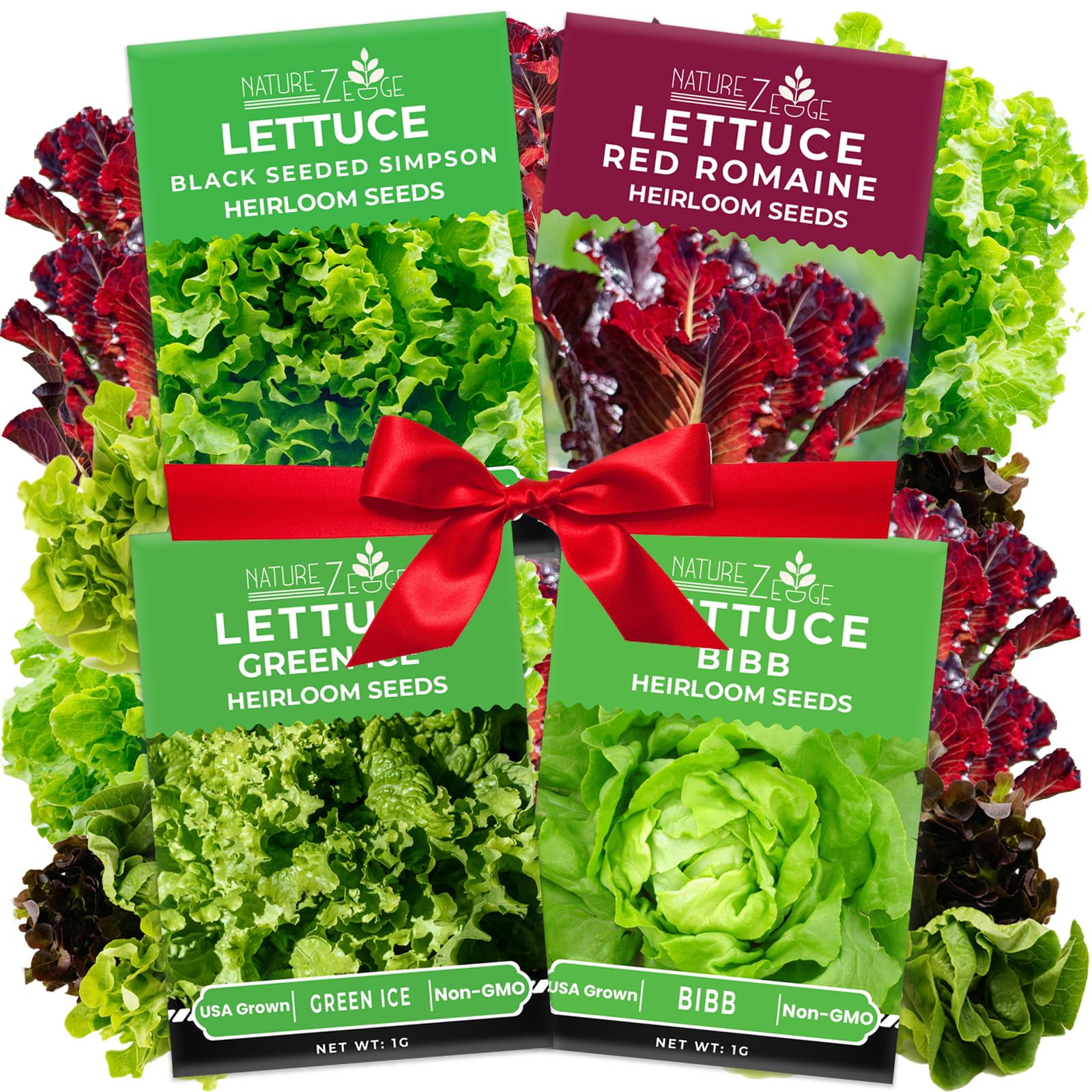 Lettuce Seeds for TWE5 Planting, Red Romaine Lettuce, Bibb Butter ...