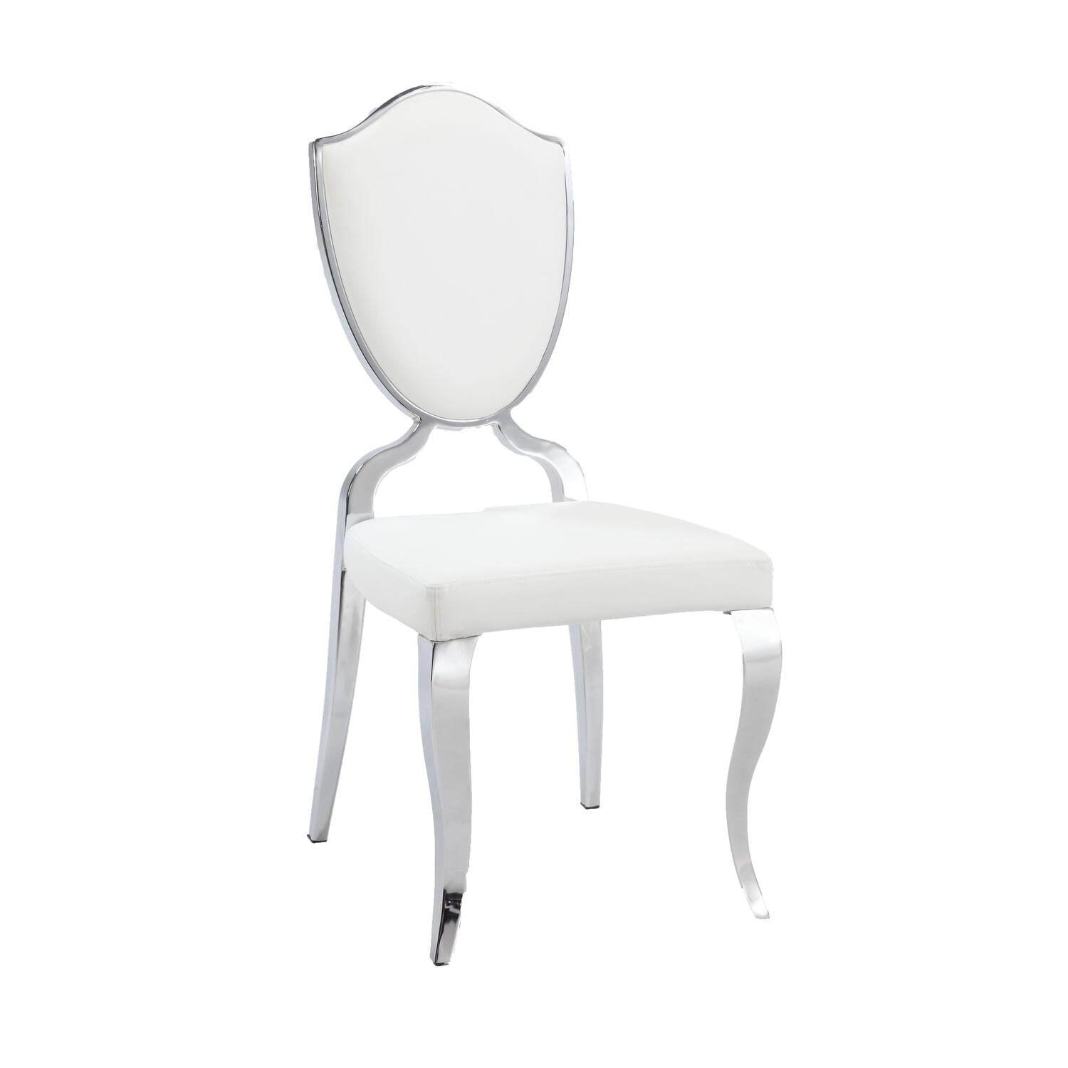 Chintaly Shield Back Cabriole Designed Legs Dining Chair in White ...