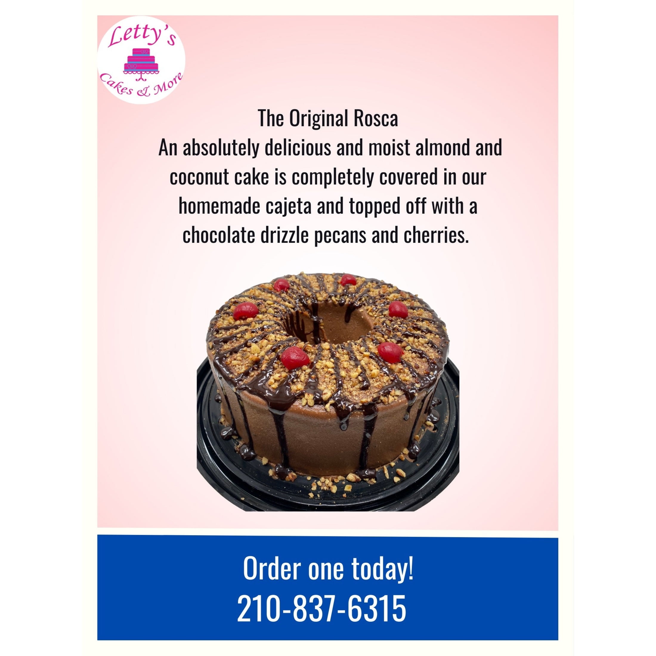 Letty's Cakes and More - Rosaca Envinada with Out Wine - Walmart.com