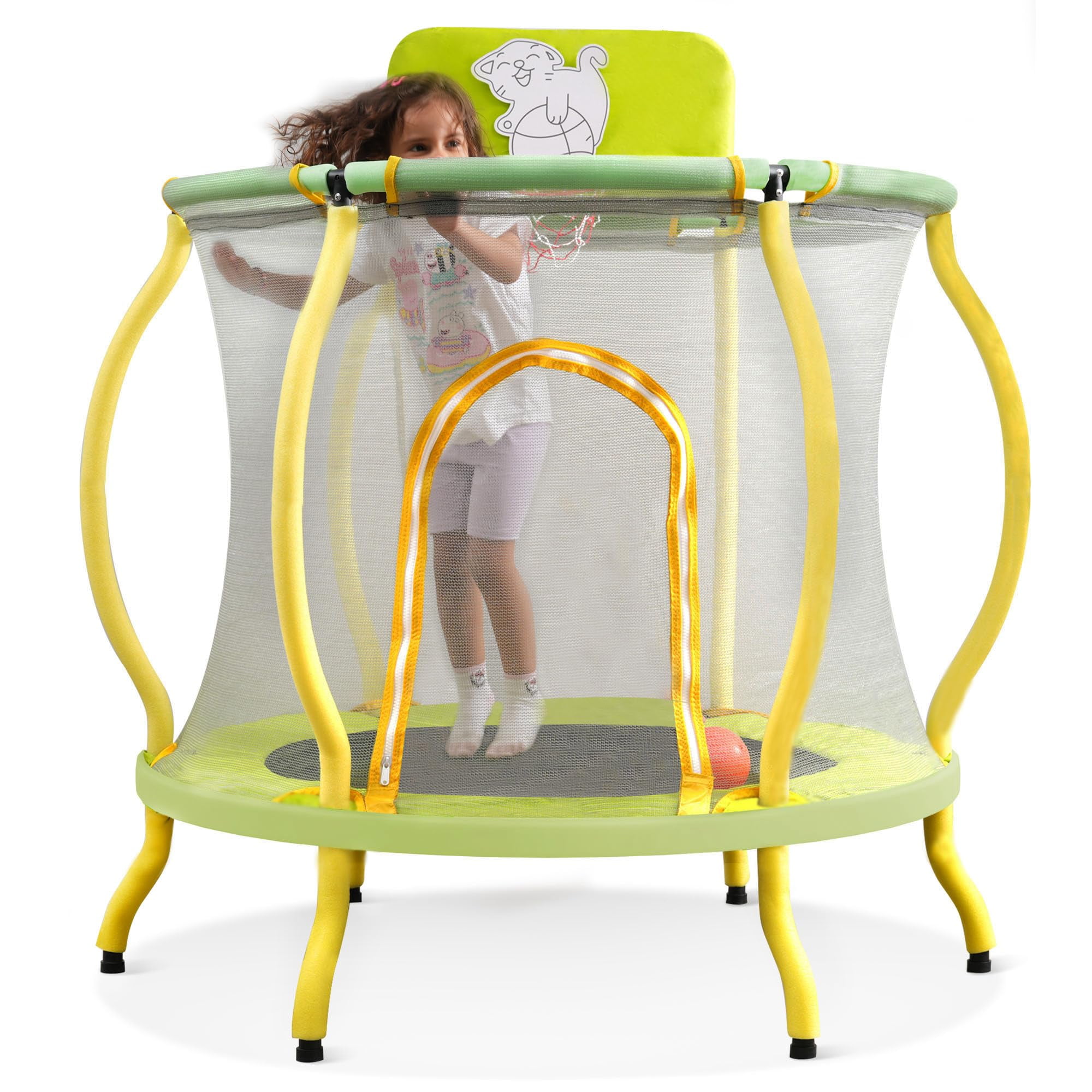 Leuco 48" Kids Trampoline, Toddler Trampoline with Safety Enclosure ...