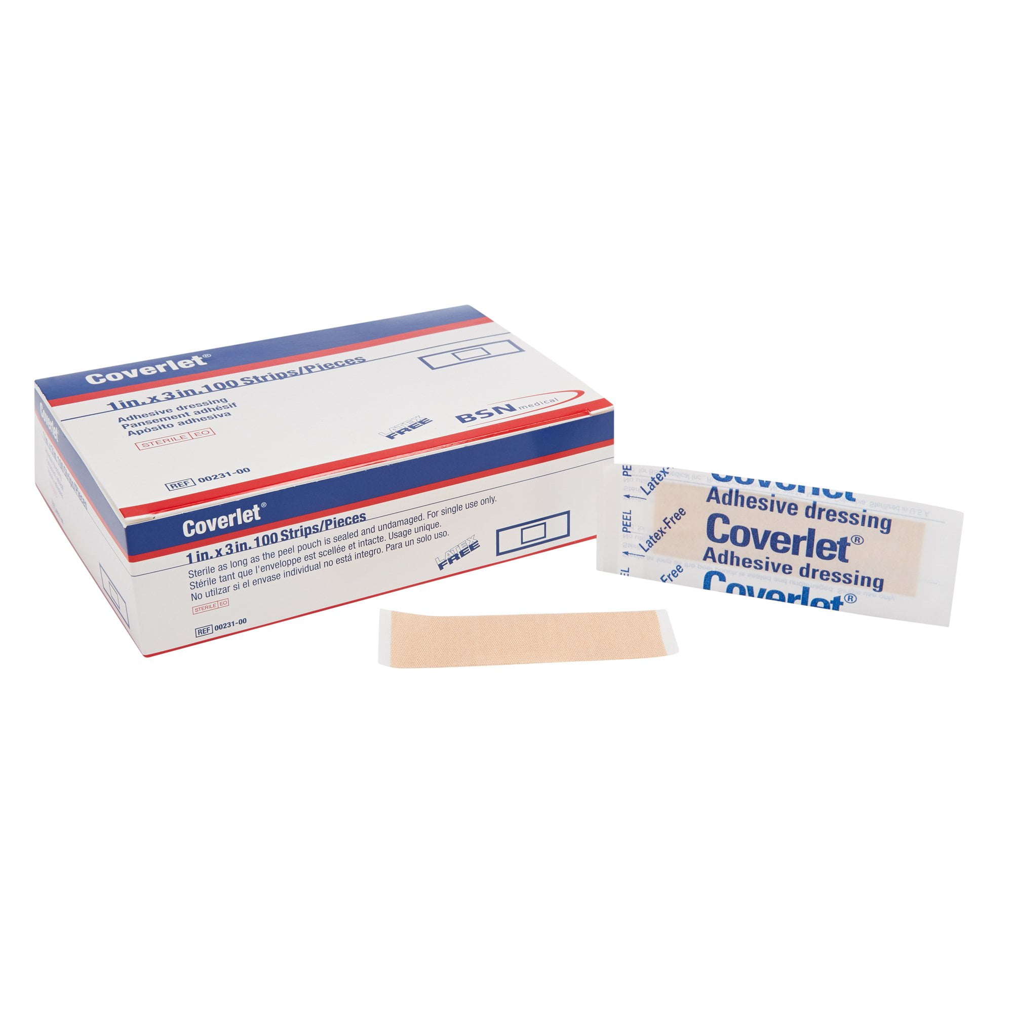 Leukoplast Fabric Adhesive Bandage Strip, 1" x 3", 100 Count HSA/FSA ...