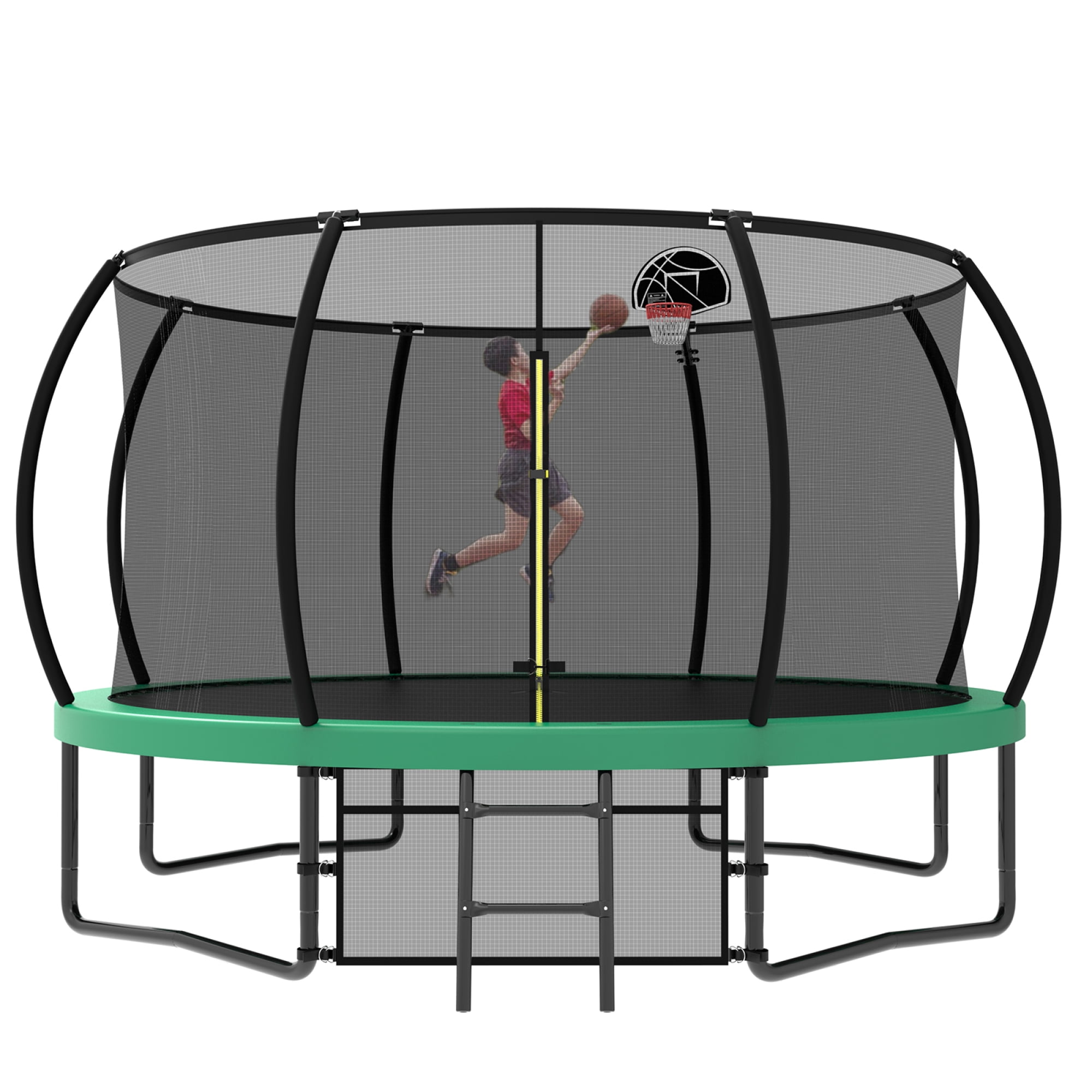 Leumius 12FT Trampoline with Enclosure Net,Heavy Duty Yard Pumpkin ...