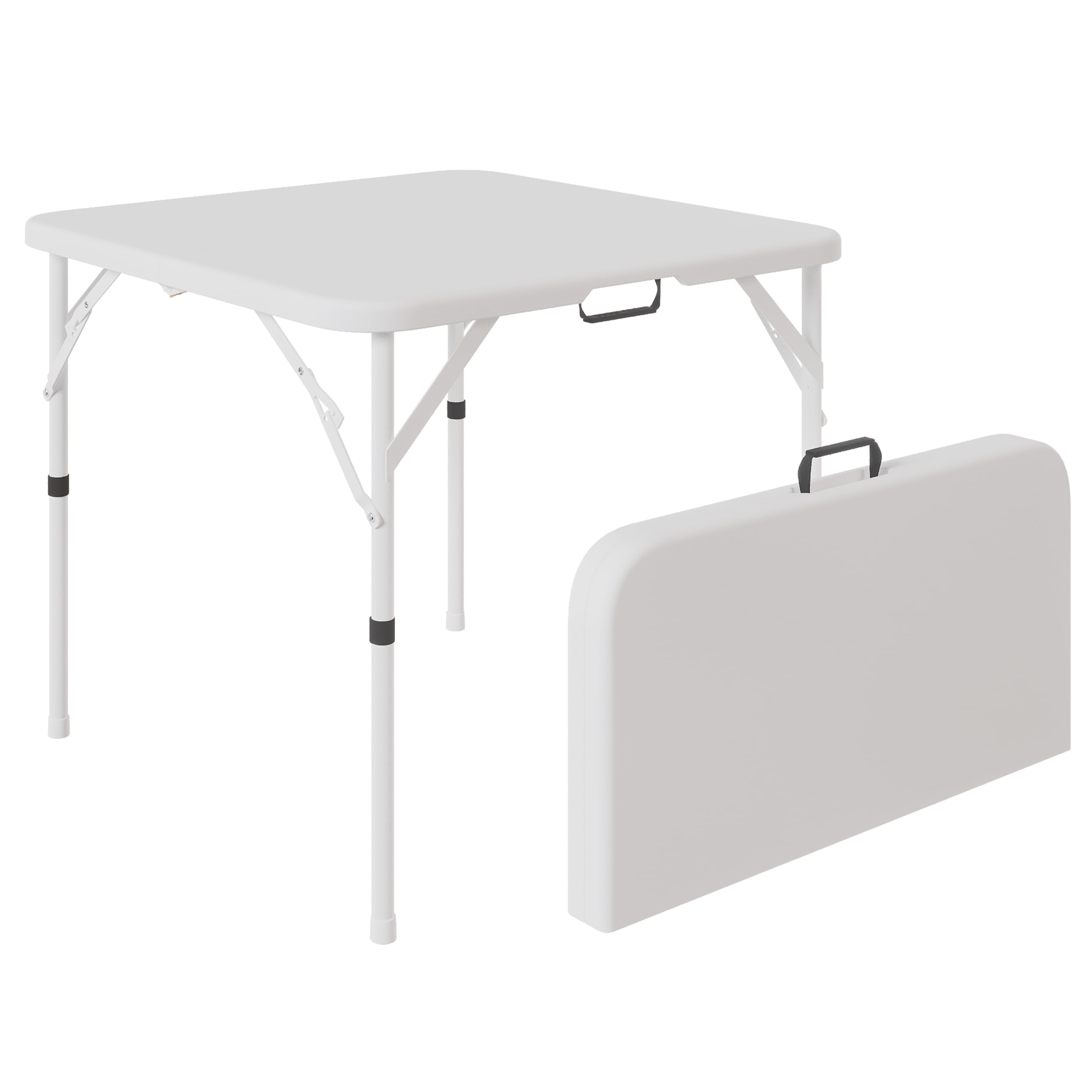 Leumius 34" Square Folding Table,Fold-in-Half Plastic Card Table,Picnic ...