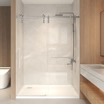 Leumius 56-60" x 76" H Frameless Sliding Shower Door,5/16" Clear ...