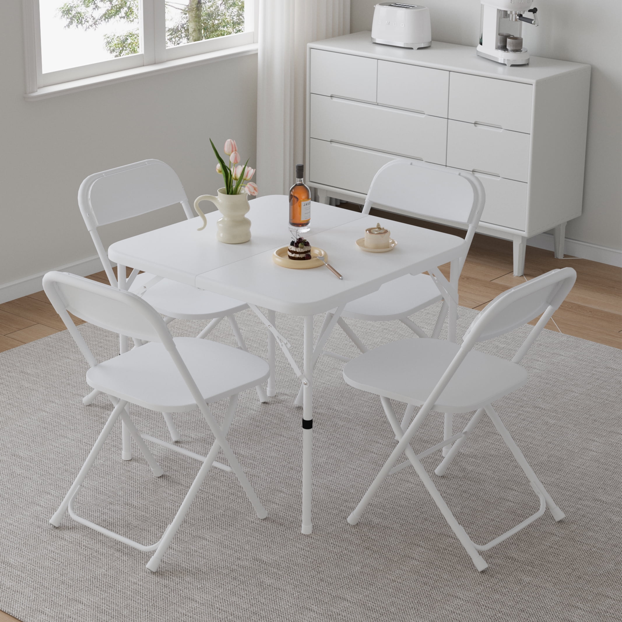 Leumius 5 Piece Folding Card Table and Chairs Set,34" Square Folding ...