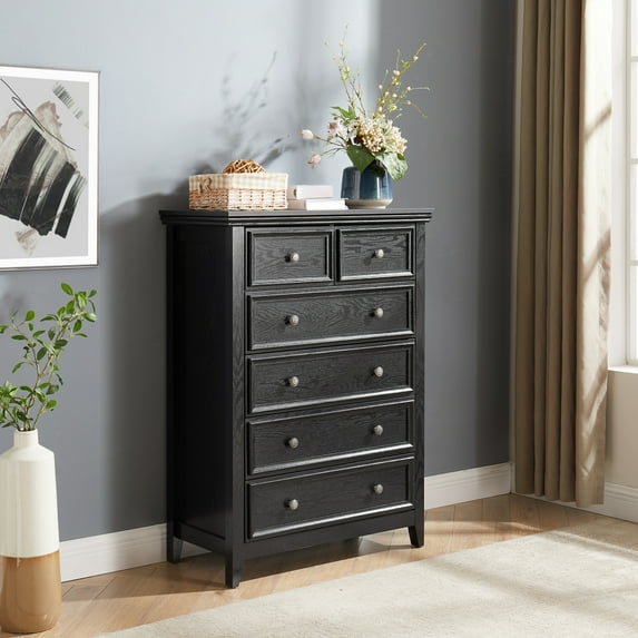 Leumius 6 Drawers Dresser,Modern Tall Chest of Drawers Closet ...