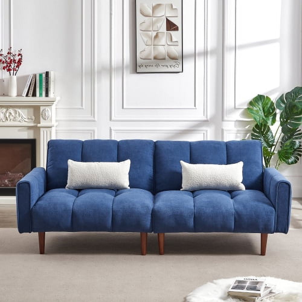 Leumius Convertible Futon Sofa Bed - Modern Linen Fabric Couch ...