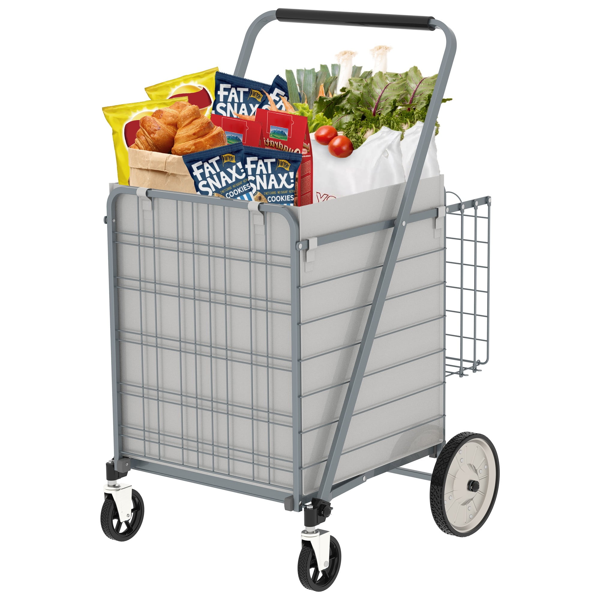 Leumius Foldable Shopping Carts,Utility Bigger Shopping Cart,Grocery ...