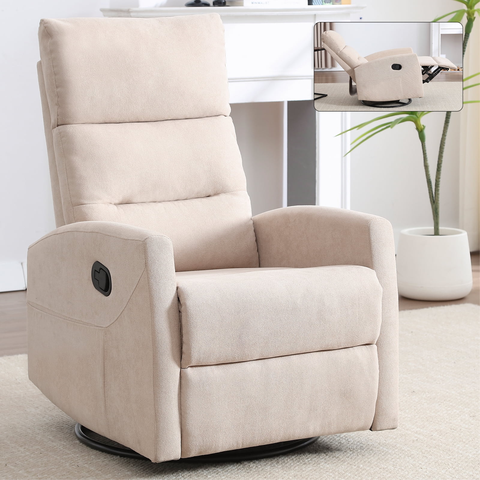 Leumius Manual Swivel Rocker Recliner Chair for Adult,360° Swivel ...