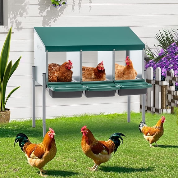 Leumius Nesting Boxes for Chickens,3-Hole Chicken Nesting Boxes,Chicken ...