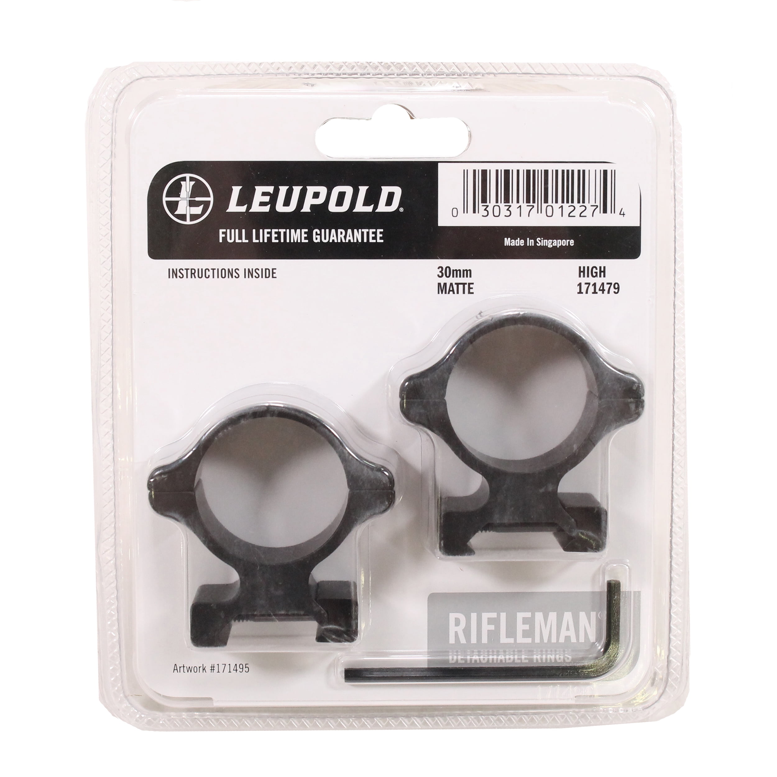 Leupold 171479 Rifleman Ring Set 30mm Diam High Aluminum Black Matte ...
