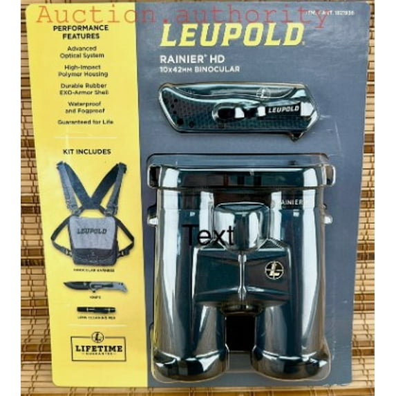 Leupold Rainier HD 10×42 Binoculars with Harness, Knife & Lens Pen ...